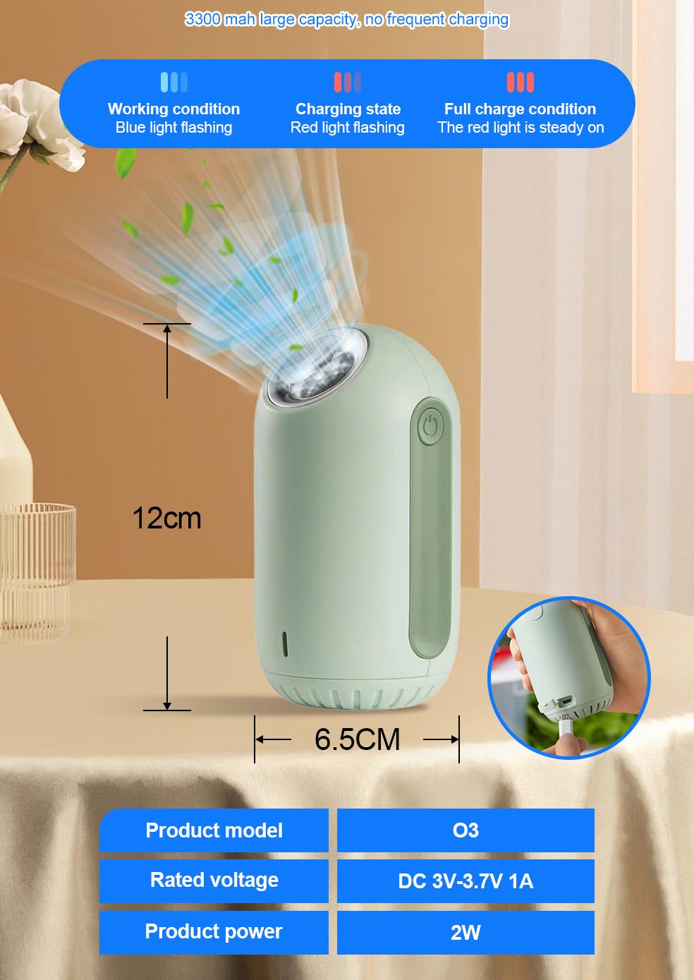 Cat Litter Deodorizer AVALEDAY Portable Ozone Generator for Car Air Purifier with Battery Purify Odor for Pet Room Toilet Closet Wardrobe Fridge Smoke
