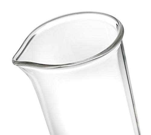 Graduated Cylinder, 100mL - ASTM, Class A - Tolerance ±0.50mL - Protective Collar, Hexagonal Base - Blue Graduations - with Individual Work Certificate - Borosilicate 3.3 Glass - Eisco Labs