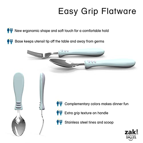 Zak Designs Minnie Easy Grip Flatware Fork And Spoon Utensil Set β Perfect for Toddler Hands With Fun Characters, Contoured Handles And Textured Grips, Minnie Bowtique
