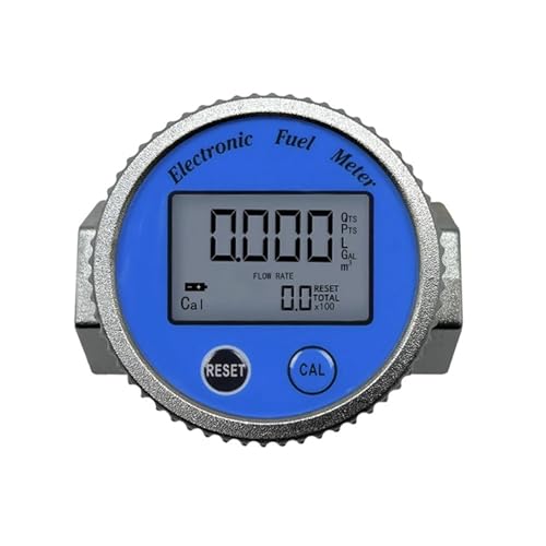 Flow Meter Aluminum Alloy High Precision Electronic Digital LCD Fuel Gauge Methanol Oil Flow Meter DN20MM Blue Circular Flowmeter High Stability and Convenient Operation
