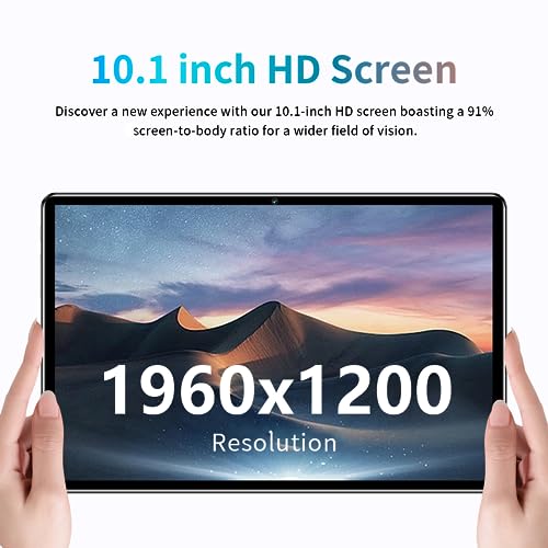BLACKCYBER Android 13 10.1 Inch Tablet, 8GB RAM 256GB ROM Octa-Core Processor, 1960x1200 IPS FHD Screen, 8+16MP Camera, Bluetooth 5.0, 2.4G/5G WiFi, 8000mAh, GPS, Dual Speaker, 1TB Expandable (Blue)