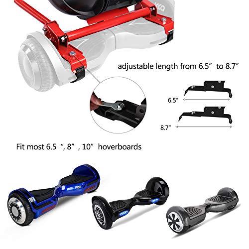 KKA Hoverboard seat Attachment for 6.5β-10β Hoverboard, go Kart Conversion kit, Accessory for self Balancing Scooter, Transform Your Hoverboard into a go cart, red