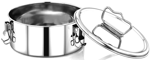 EasyShopForEveryone Stainless Steel 7.5 x 7.5 x 3.5 Inches Flan Pan, Capacity 63 fl. oz, Compatible with 6 Qt Instant Pot, 3 Inch Deep Custard Pan