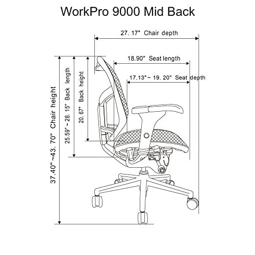 WorkPro® Quantum 9000 Series Ergonomic Mid-Back Mesh/Mesh Chair, Black