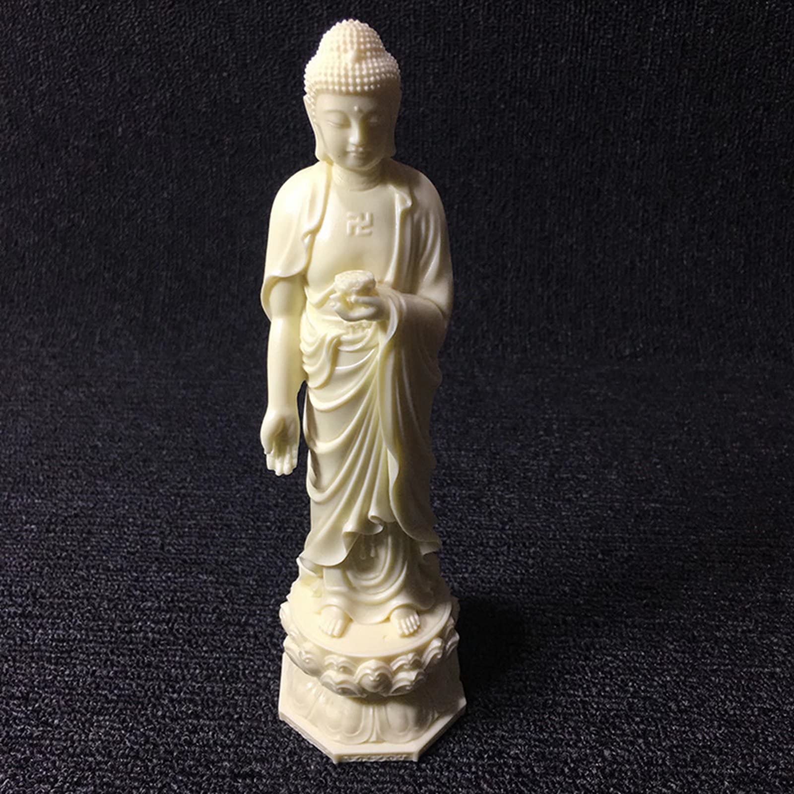 zunibo Amitabha Buddha Statue,White Buddha Statue,Set of 3 Kuanyin-Amitabha-Ksitigarbha Buddha Statue|Home Office Decor Sculpture Figurines(Ivory Fruit)