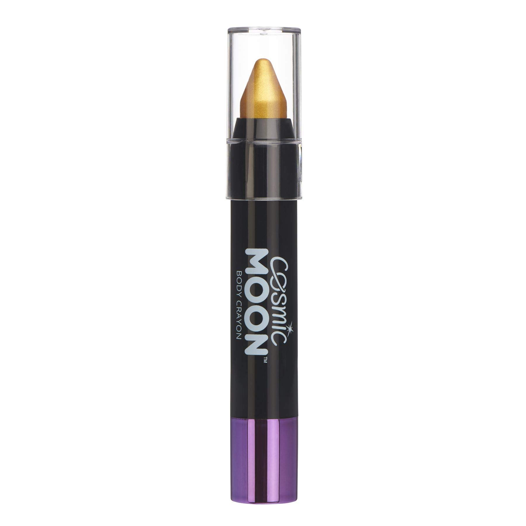 Cosmic Moon - Metallic Face Paint Stick / Body Crayon makeup for the Face & Body - 0.12oz - Easily create metallic designs like a pro! - Gold