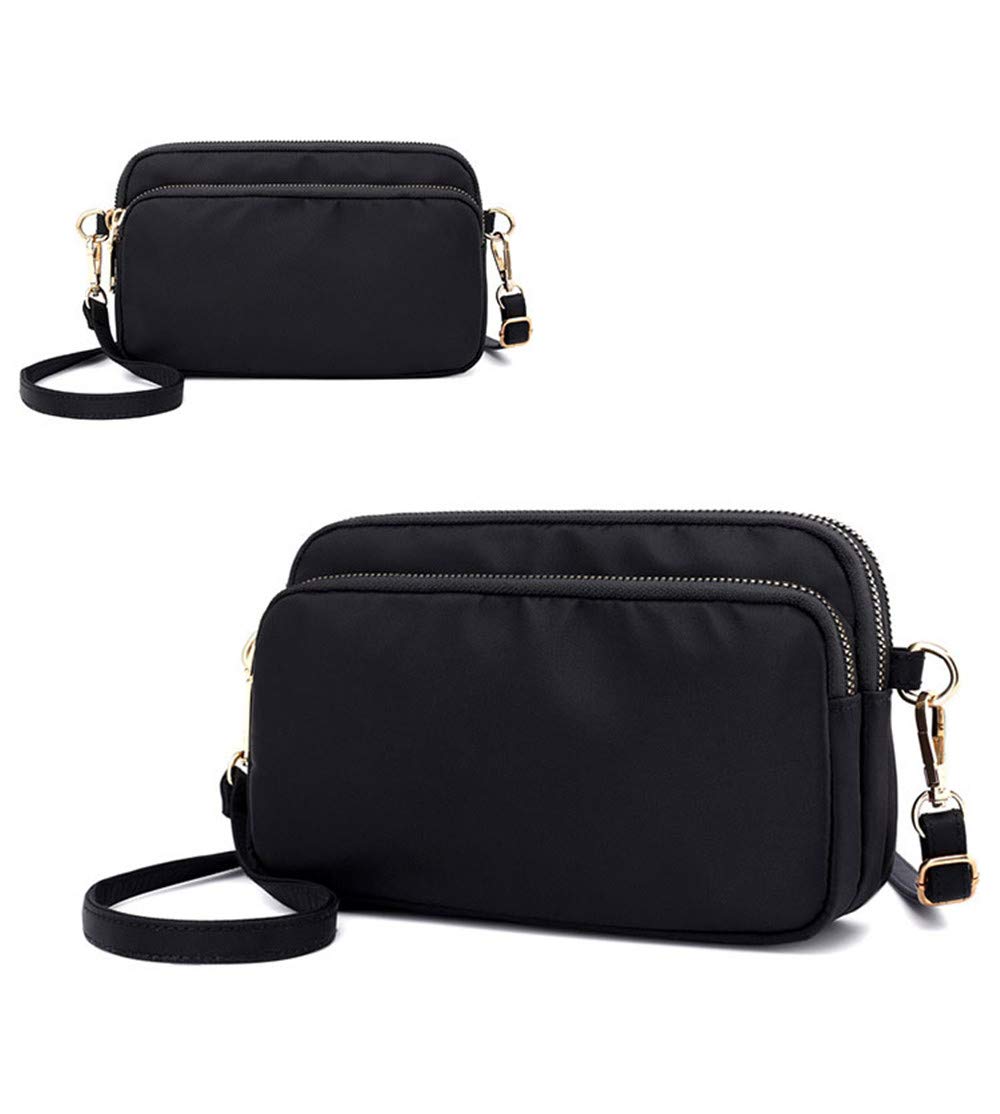 Nylon Small Women Crossover Body Phone Purse Bag Wristlet Clutch Wallet Handbag for Samsung Galaxy S20 Ultra, S20 FE 5G, A11 A21 A51 A71 A10S A20S A21S A20, Note 20 10 9,S10 Lite S10 Plus (Black)