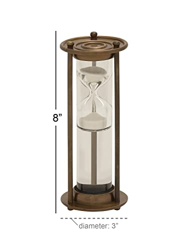 Deco 79 Aluminum Timer with Water Tube, 3" x 3" x 8", Brown