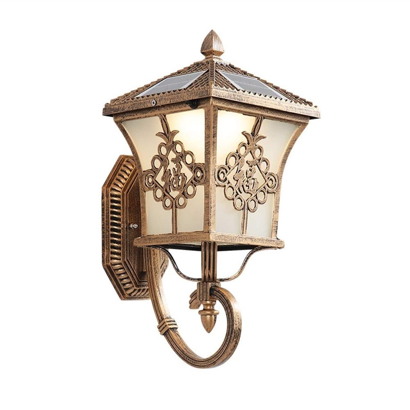 Zziyj LED Solar Wall Light Garden Outdoor Security Lights Vintage Solar Lantern Wall Lights for Patio Deck Yard Garden Fence Home Stairs Wall Lamp