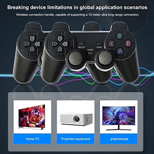 Nostalgia Stick Video Game, Wireless Retro Game Console, Plug and Play Game Console Game Stick Support 4k 10000 Games, HDMI Output, Dual 2.4G Wireless Controllers (D90 64g (15000+ Games))