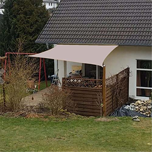JLCP 2X3m Garden Shade Sails Canopy Waterproof Rectangle Sun Shade with 4 Ropes UV Block Shade Cloth Sunscreen Awnings for Outdoor Patio Backyard Lawn,Light Brown