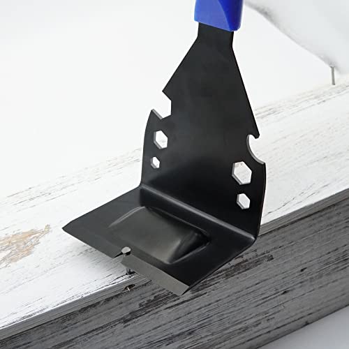 MANUFORE Trim Puller Pry Bar with Silicone handle and 1050 steel Multi-Tool Heavy Duty Tile Removal Tool for Removing Wood Floor, Baseboard, door casings, Tiles, Nail Pulling