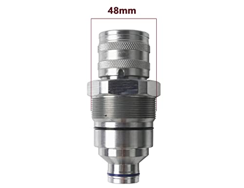 MIKODA 7246802 AT406475 Hydraulic Female Flat Face Quick Coupler Skid Steer Φ48mm Thread, Compatible with Bobcat John Deere Skid Steer Loader 318E 319E 320E 323E 326E 328E 329E 332E