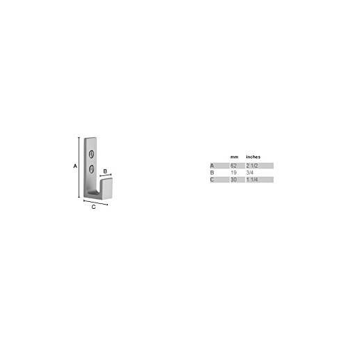 Smedbo B1047 Single Hook, Satin Aluminum