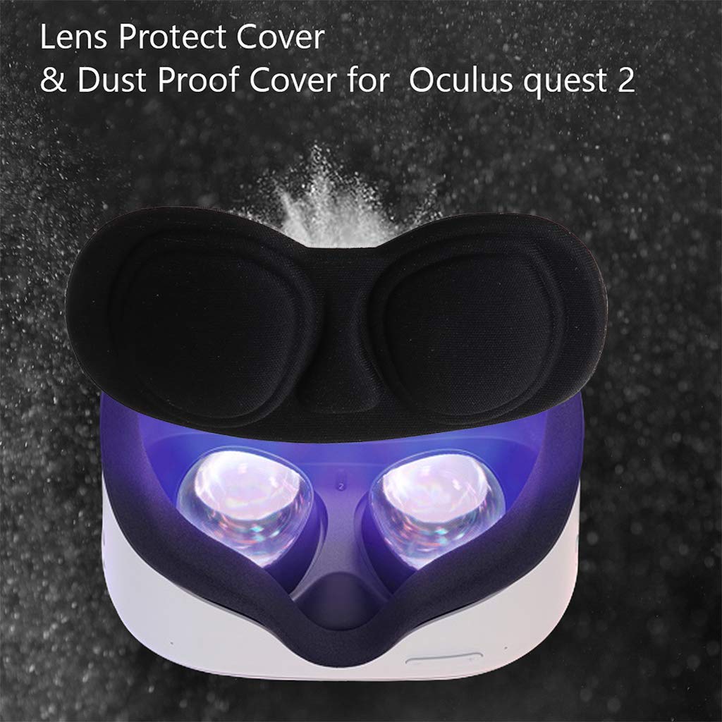 sara-u 2pcs Dustproof VR Lens Anti Scratch Case Protective Cover Skin for Oculus- Quest 2 VR Headset Glasses Accessories One Size