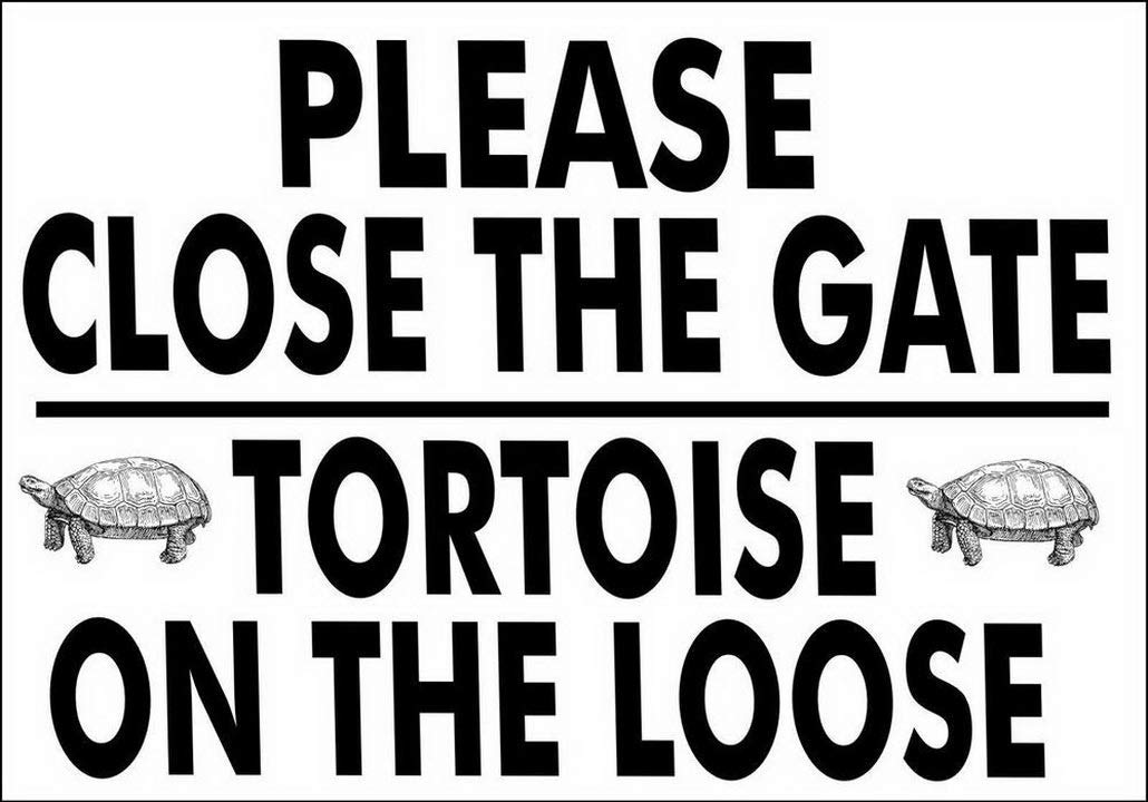 Saraheve Metal Sign 8x12 Inch Please Close The Gate Tortoise On The Loose Pet Home Garden Notice