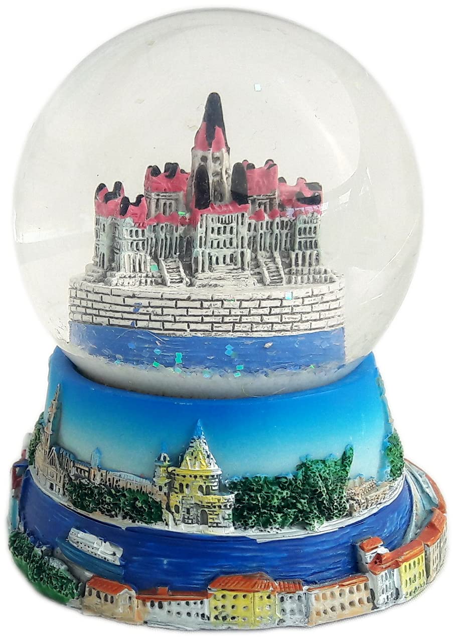 Souvenir Snowdome Hungary Budapest Snowglobe Hungarian Parliament Building 93mm