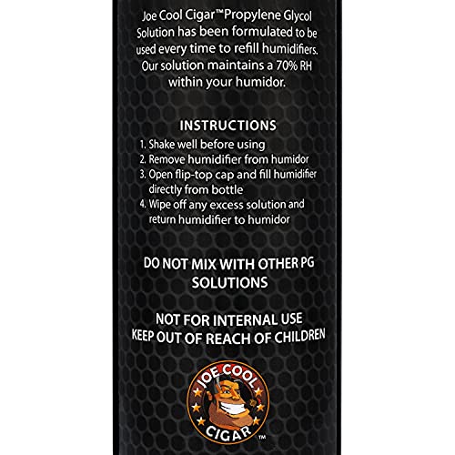 Joe Cool Cigar Propylene Glycol Humidor Solution for Cigar Humidifiers (16 oz Bottles) - 3 PACK