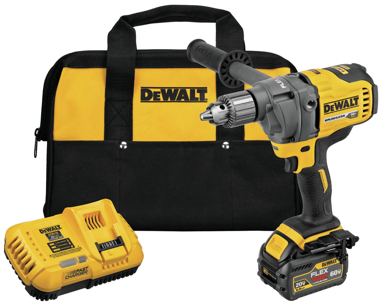 DEWALT 60V MAX* Cordless Drill For Concrete Mixing, E-Clutch System (DCD130T1)