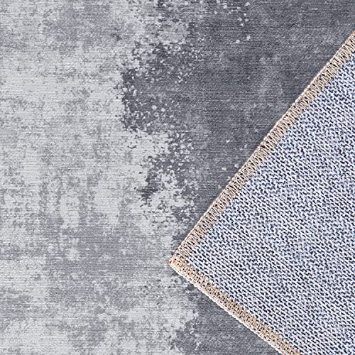 jinchan Area Rug 5x7 Indoor Modern Abstract Rug Grey Accent Rug Kitchen Gray Carpet Foldable Thin Rug Non Slip Contemporary Floor Cover for Living Room Bedroom Dining Room