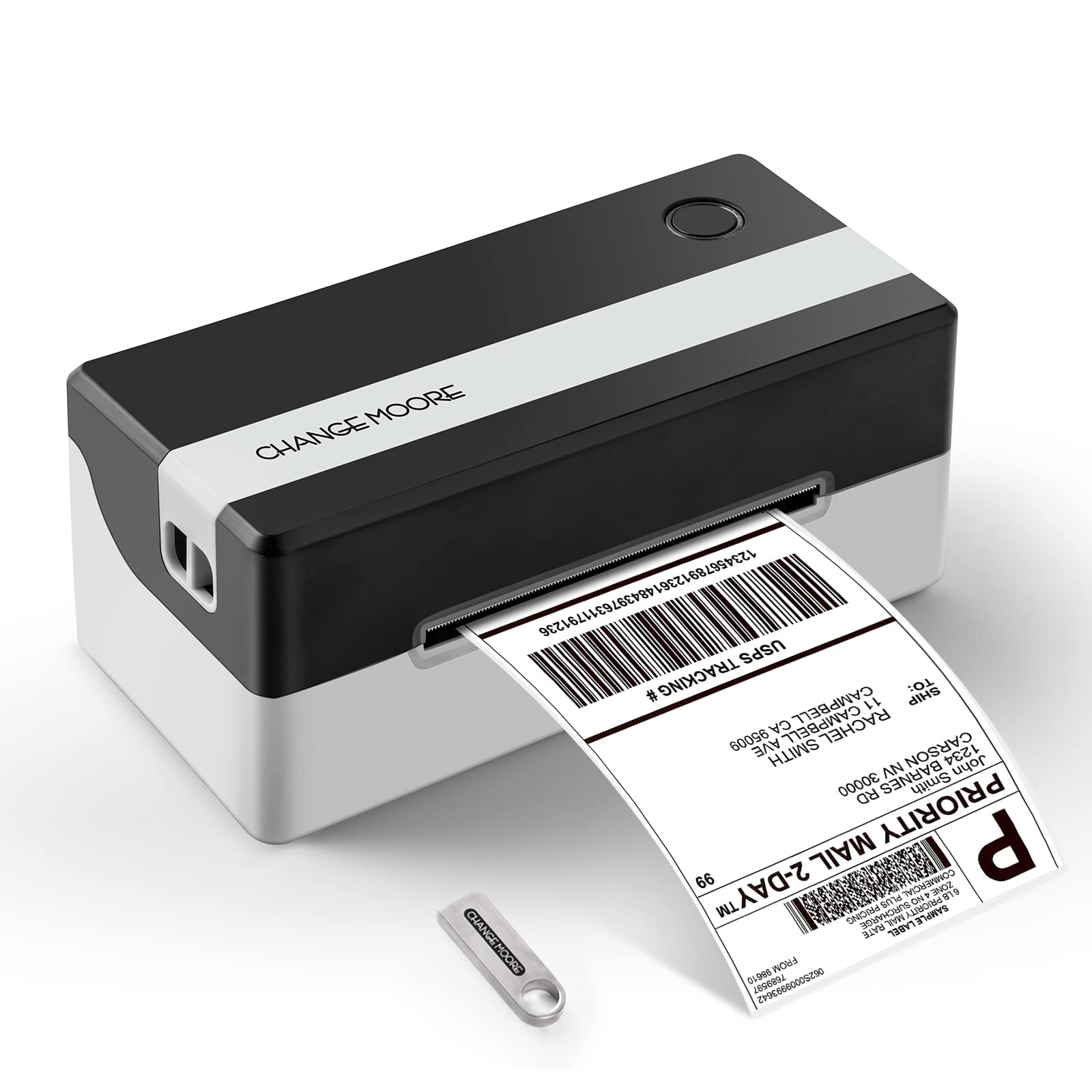 CHANGE MOORE Thermal Label Printer, RP421A 150mm/s Label Maker, 203DPI Label Makers, 4x6 Laber Machine for Amazon Shipstation, Shopify, Ebay, UPS, USPS, FedEx, Compatible with Windows & Mac