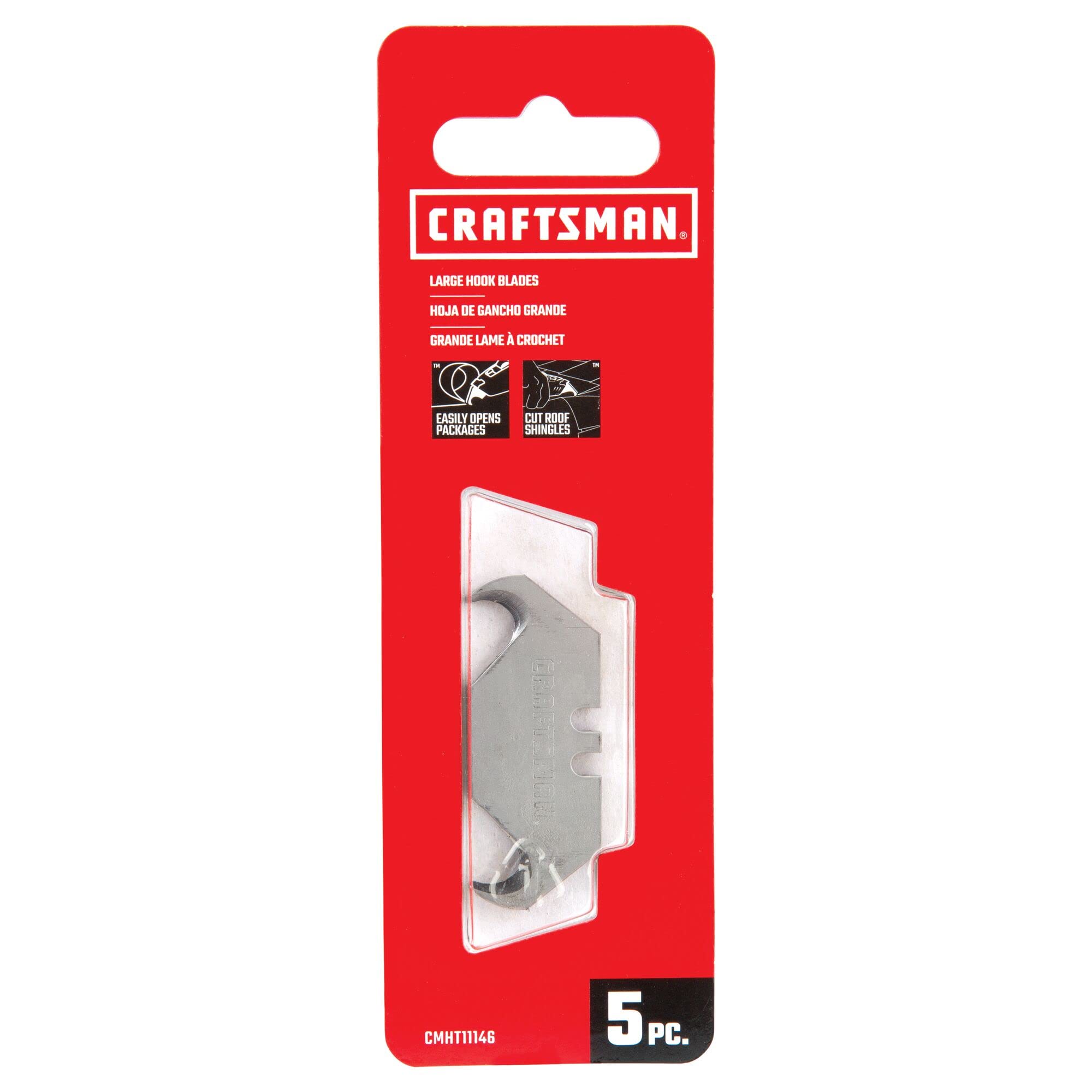 CRAFTSMAN Utility Knife Razor Blade, Carbon Steel, 3/4-in., 5-Pack (CMHT11146)