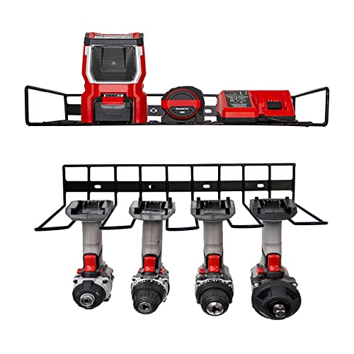 KENNEDICH Power Tool Organizer, Heavy Duty Tool Storage Holder, Wall Mounted Tool Kit Organizer Shelf for Cordless Drills, Handheld Power Tools Utility Racks for Men Dad