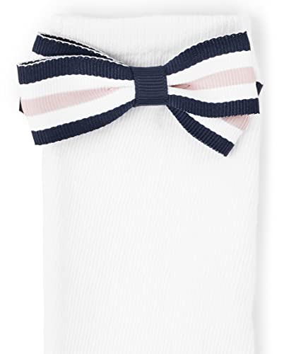 Gymboree Baby Girls And Toddler Knee Socks, White Box/Blue Heart 2 Pack, 6-8 US