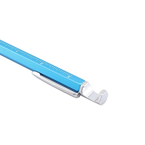 Shulaner 7 in 1 Metal Tech Tool Pen with Ruler, Bottle Opener, Phone Stand, Ballpoint Pen, Stylus and 2 Screw Driver, Multifunction Tool Fit for Men or Women, 4 Color, Pack of 4
