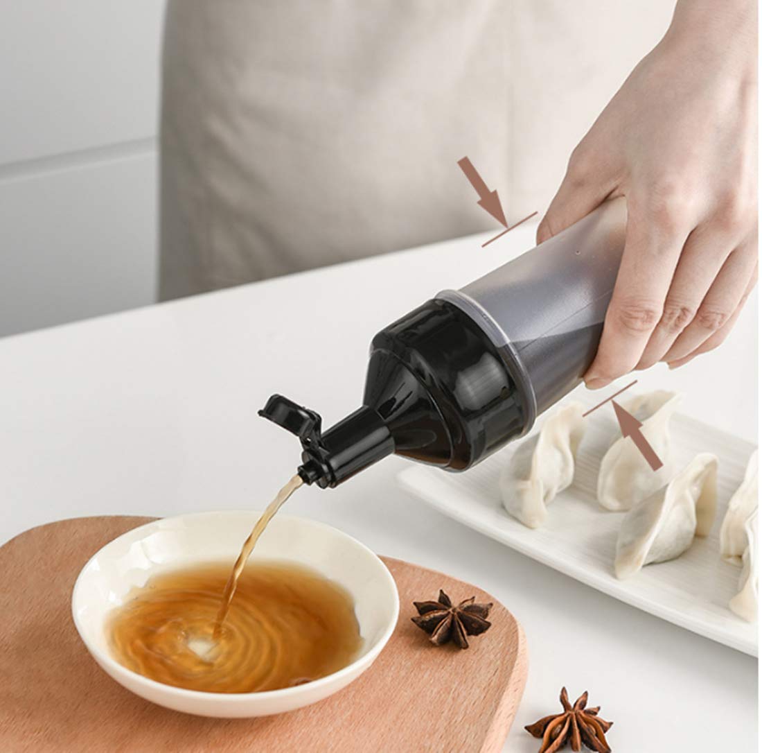 CTTPEG 250ml/8.5ounce Sauce bottle,Plastic Squeeze Bottles,for Condiments, Ketchup, Mayonnaise, Mustard, Hot Sauce, Olive Oil (Black)