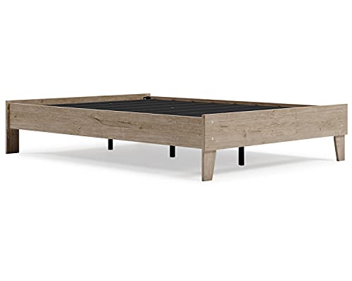Signature Design by Ashley Oliah Contemporary Full Platform Bed, Natural Wood Grain