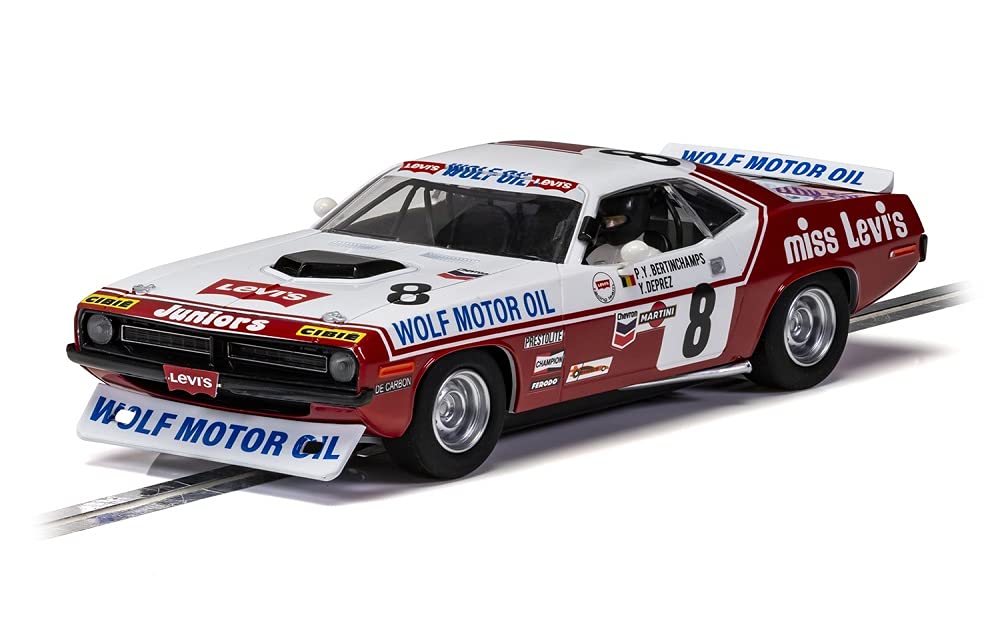 Scalextric Chrysler Plymouth Hemi Cuda 1973 Spa 24 Hours Miss Levi's 1:32 Slot Race Car C4247
