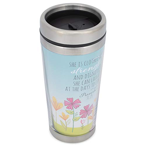 Proverbs 31 Woman Blue Sky Sketch 16 Oz. Stainless Steel Insulated Travel Mug with Lid
