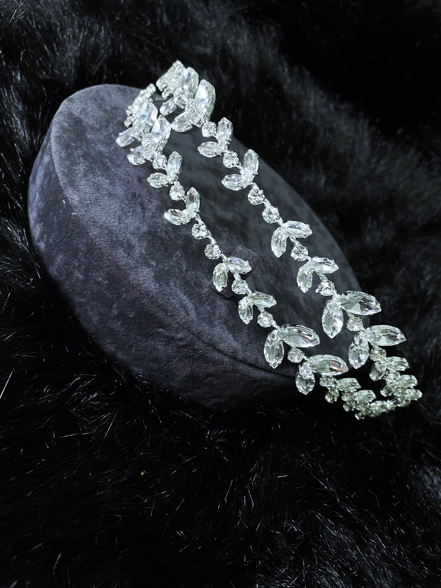Crystal Bridal Headpiece, Two rows hair accessory - Handmade Silver Wedding Headband for Women