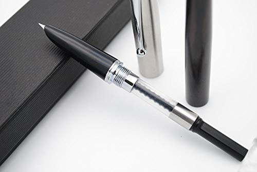 JINHAO 51A Wooden Fountain Pen Steel Cap (Ebony Wood, Extra Fine Nib 0.38mm)