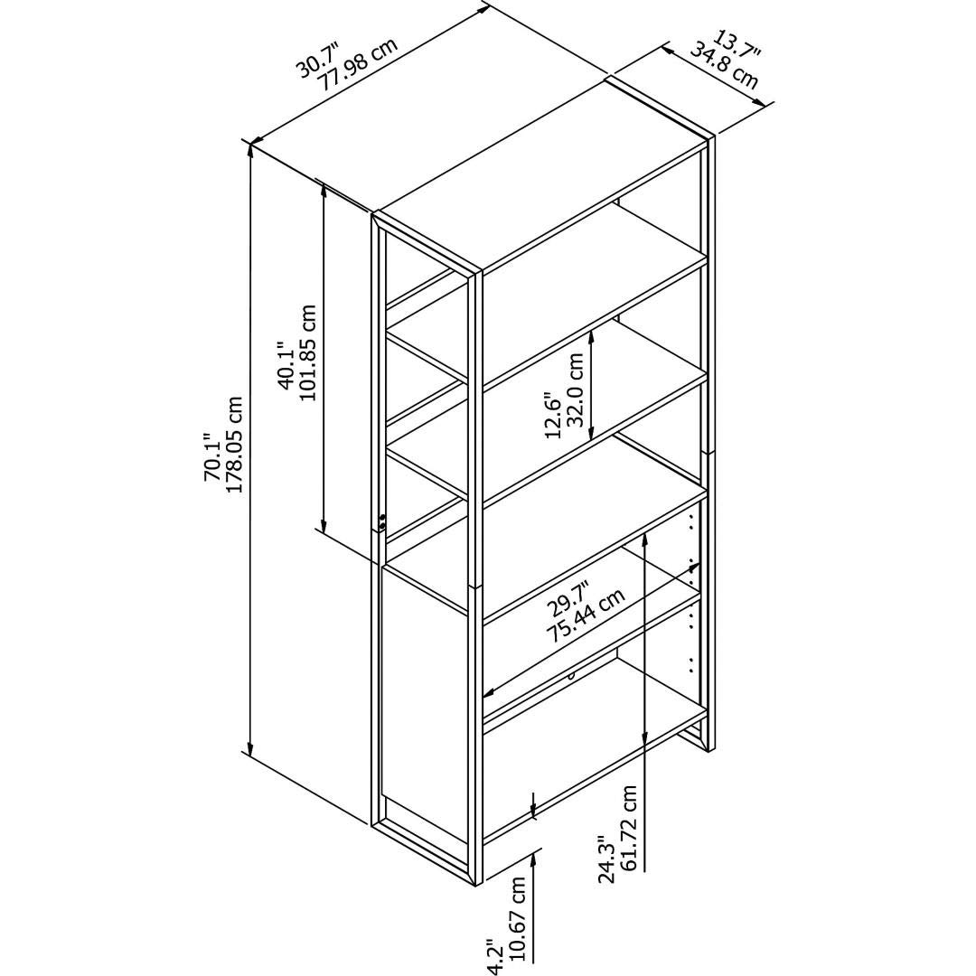 Bush Furniture Office by Kathy Ireland Atria 5 Shelf Bookcase