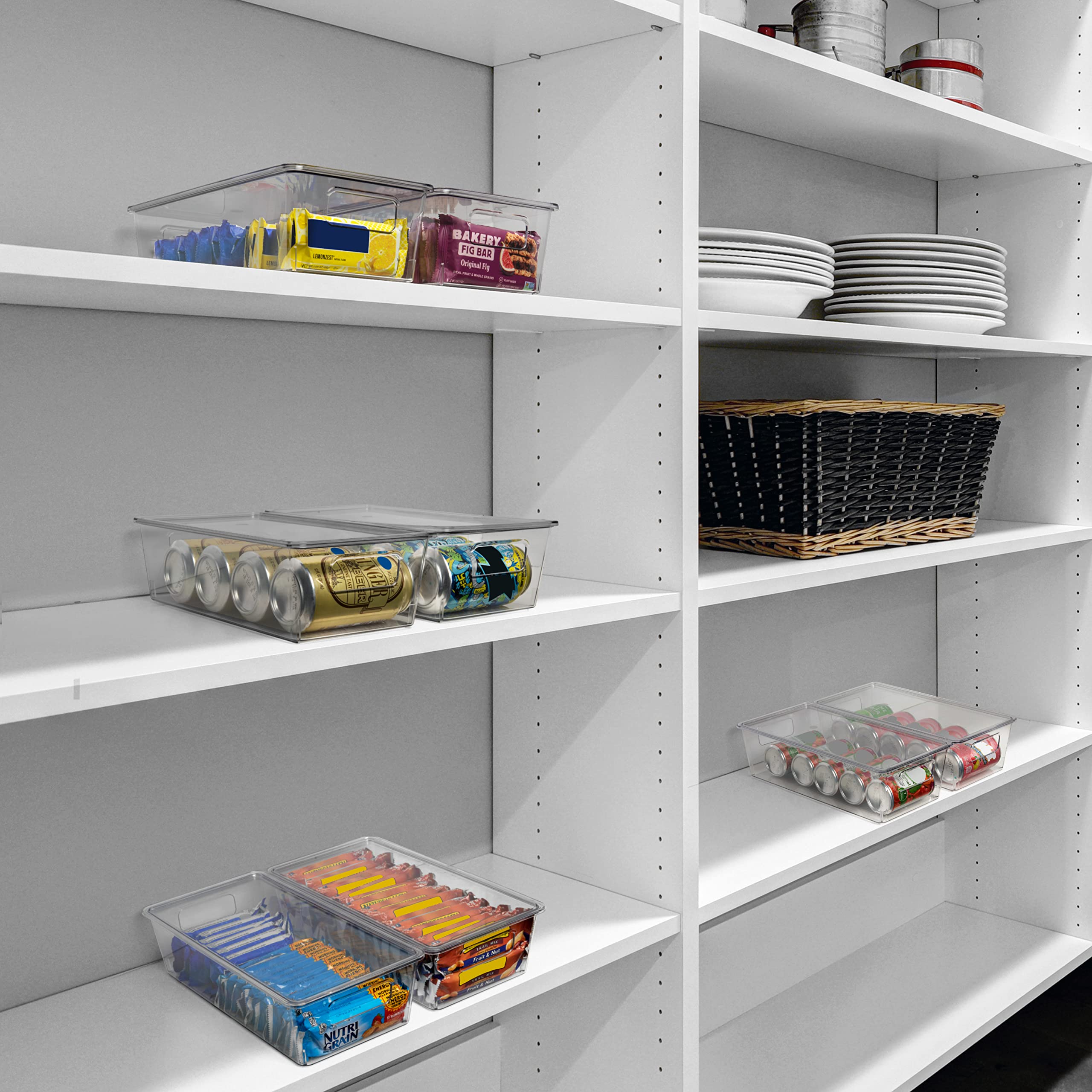 ClearSpace Plastic Pantry Organization and Storage Bins With Lids β Perfect for Kitchen, Fridge, Refrigerator,Cabinet Organizers