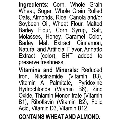 Honey Bunches of Oats with Almonds, Heart Healthy, Low Fat, made with Whole Grain Cereal, 18 Ounce Box