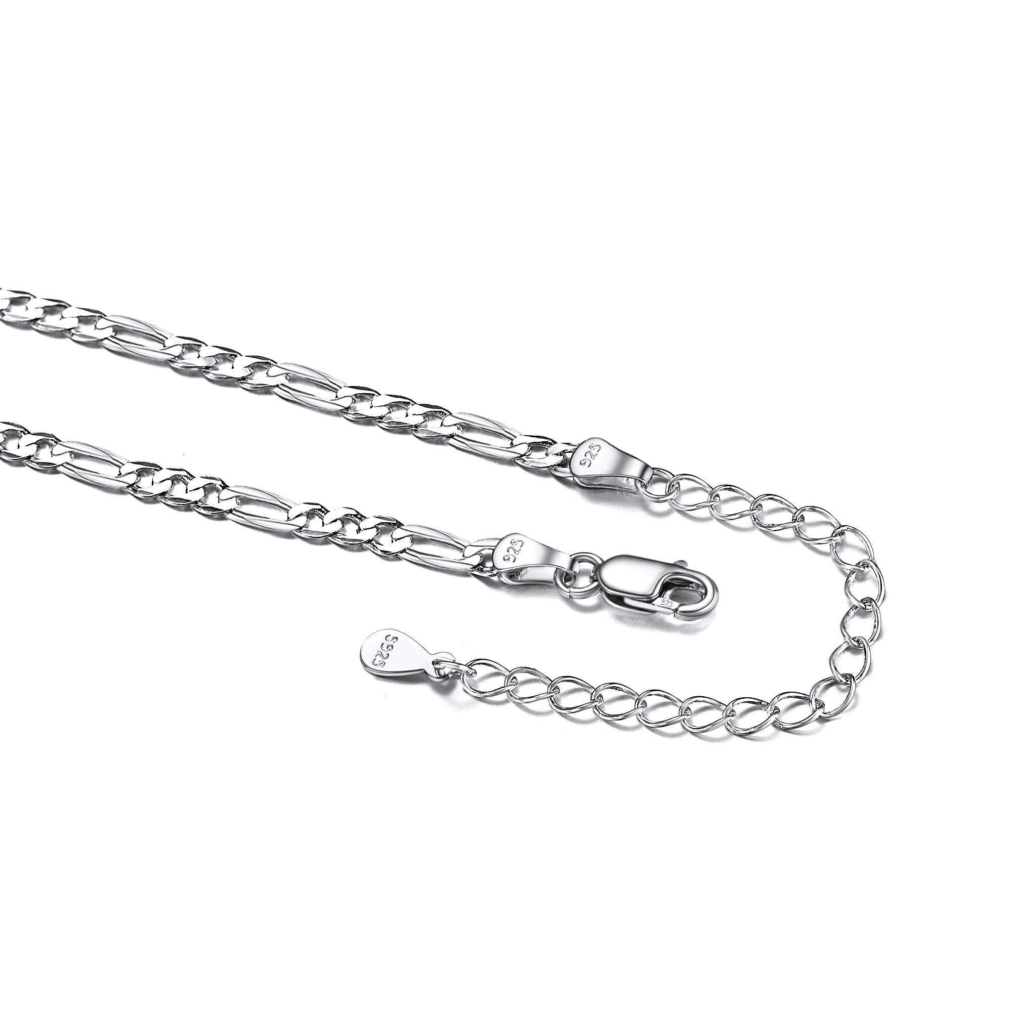 ChicSilver 2.8mm Figaro Chain Anklet 925 Sterling Silver Ankle Bracelets for Women Simple Dainty Waterproof Anklet Womens Anklets Jewelry for Beach Gifts for Mom