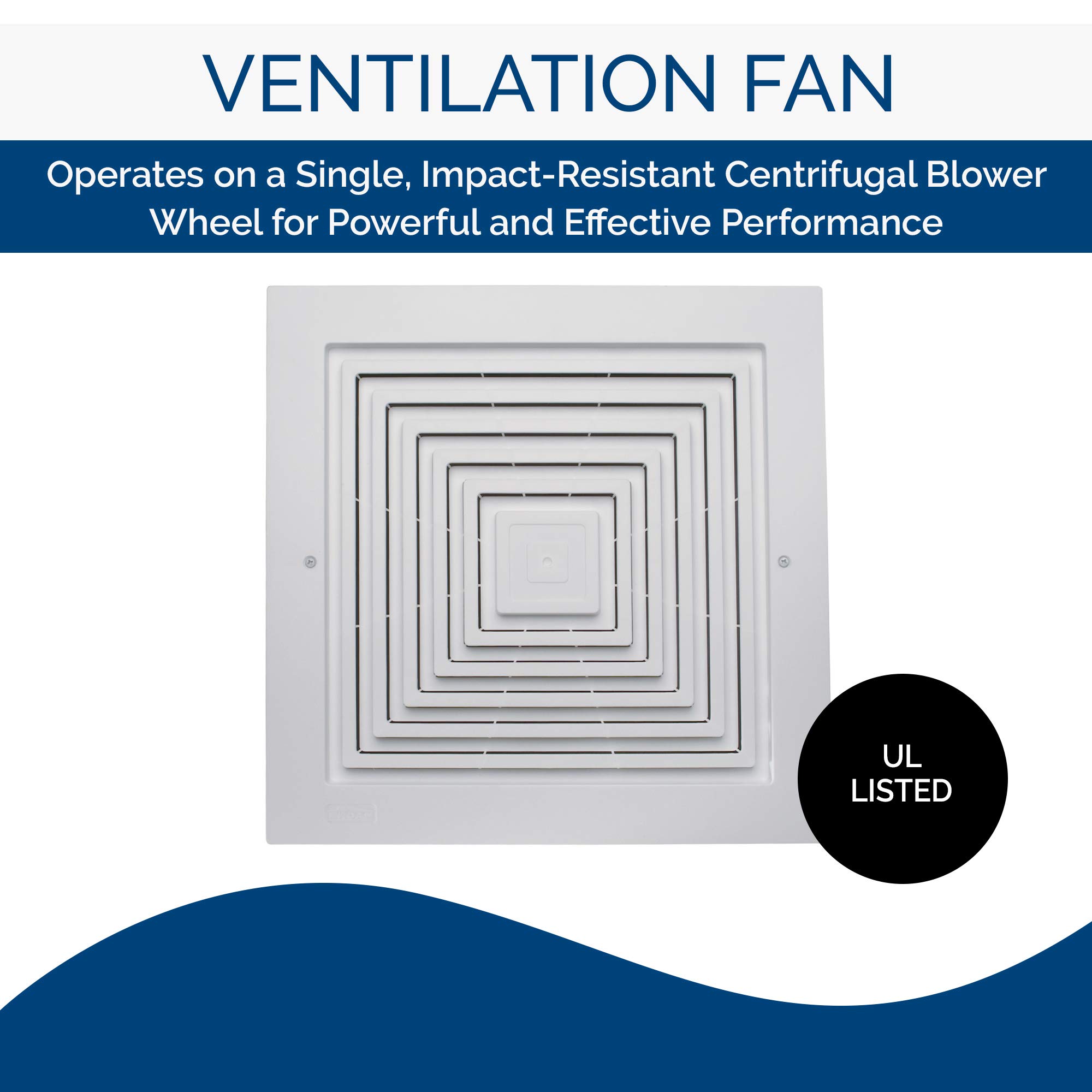 Broan-NuTone L300 High Capacity Ventilator Fan, Commercial Exhaust Fan, 2.9 Sones, 120V, 308 CFM, White