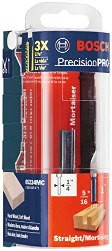 BOSCH 85224MC 5/16 In. x 1 In. Carbide-Tipped Double-Flute Straight Router Bit