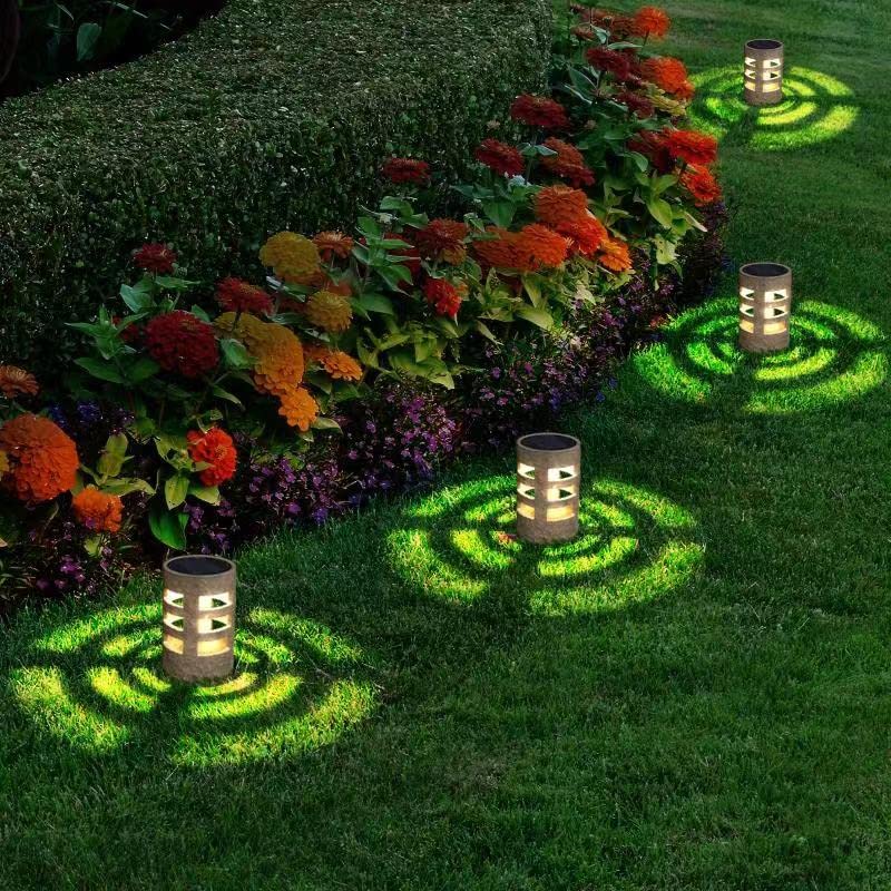 Solar Lights Outdoor Decorative (4pack), Auto-Work Stone Solar Garden Lights, Solar Yard Lights, Solar Pathway Lights, Outdoor Solar Rock Lights Waterproof for Garden Yard Decor Walkway Sidewalk