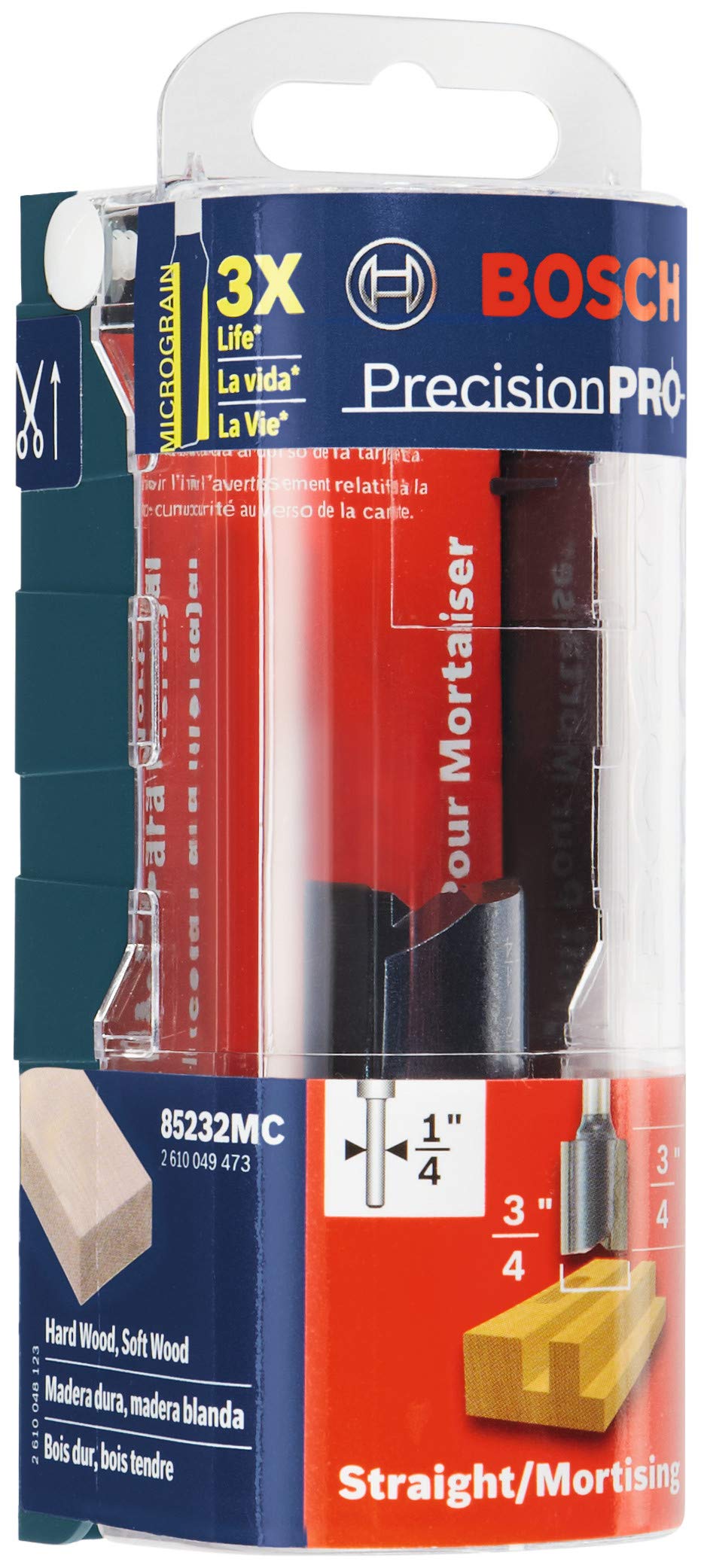 BOSCH 85232MC 3/4 In. x 3/4 In. Carbide-Tipped Double-Flute Straight Router Bit