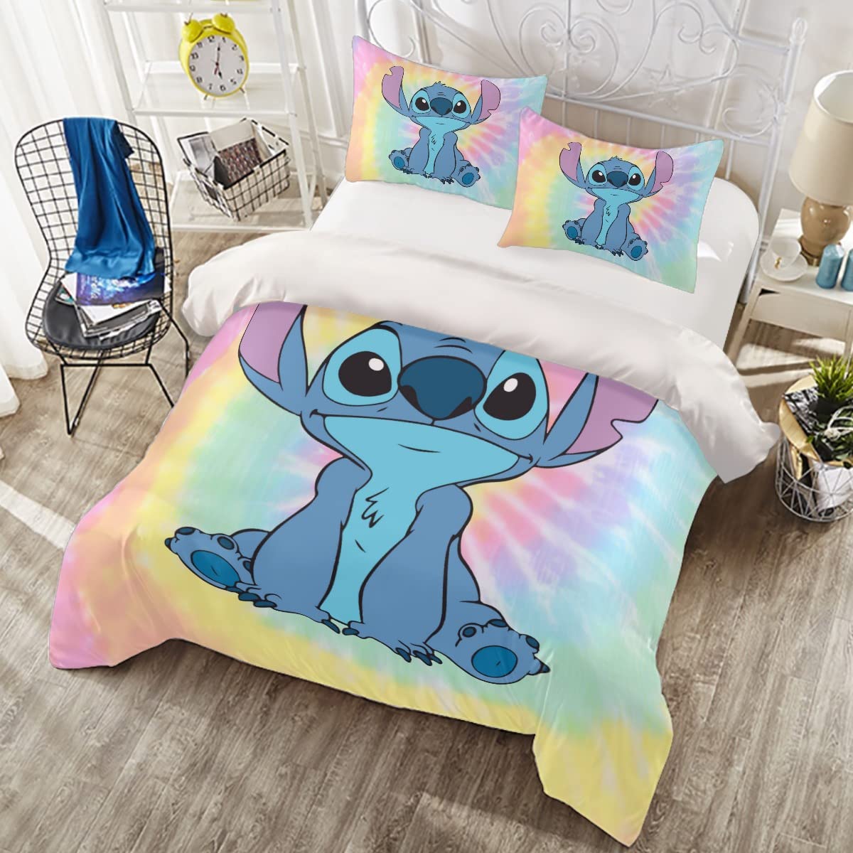 Dxoizyu Anime Bedding Sets Cute Cartoon Printed Duvet Cover Soft Bedroom Bed Decor Gifts for Boys Girls Teens Kids Children 3 Piece with 1 Duvet Cover and 2 Pillowcase Twin Size, BED-ST-3