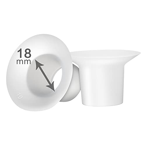LOZAEVE 18mm Silicone Flange Inserts Compatible with for Spectra S1/S2, Medela, Bellababy, Elvie, Willow go, Momcozy S9 S10 S12, Freemie Breast Pump Insert Shields, Reduce 27-28mm Tunnel to 18mm, 2pcs