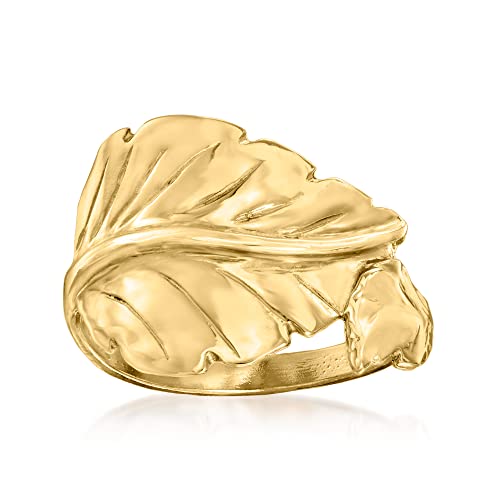 Canaria 10kt Yellow Gold Leaf Ring. Size 8