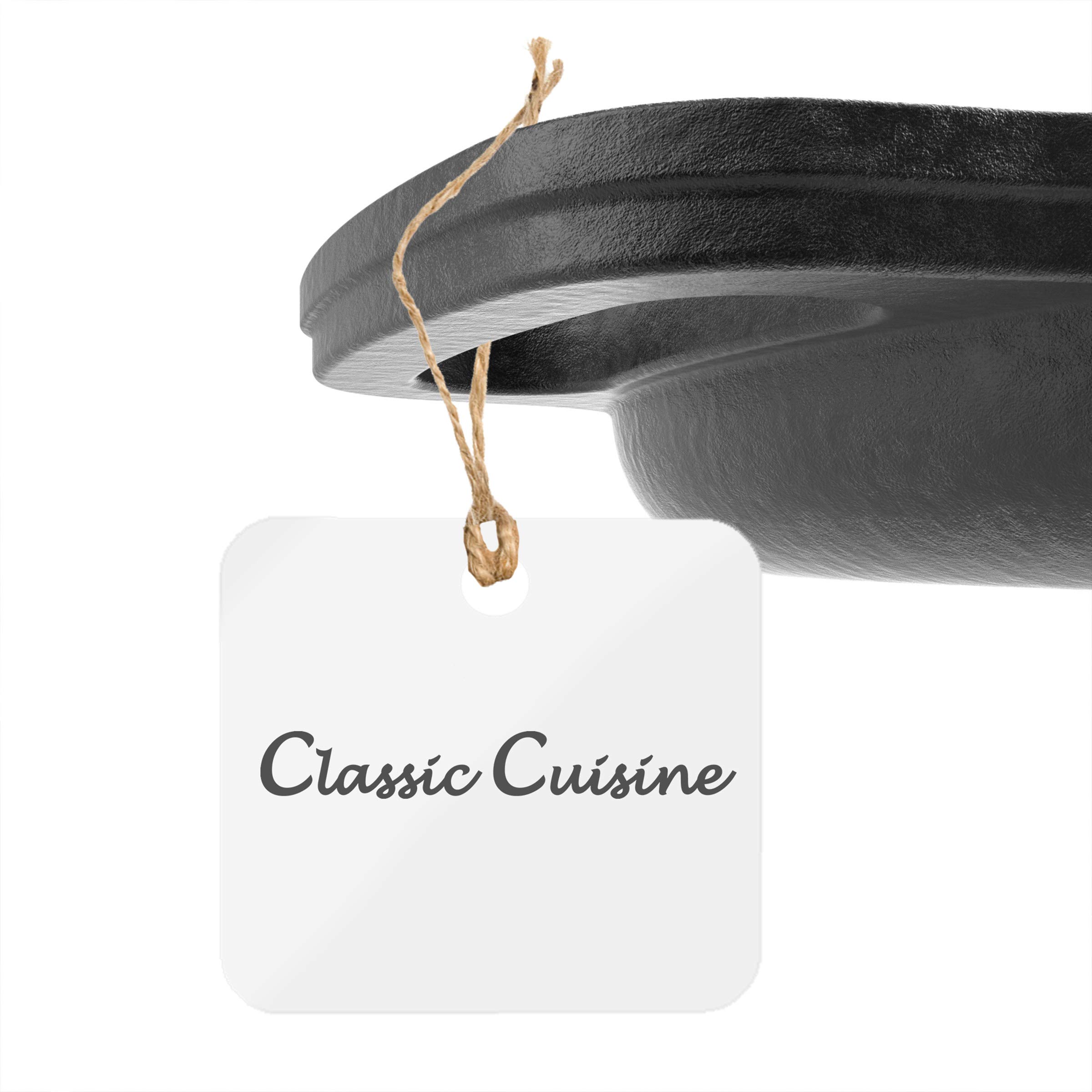 Classic Cuisine Cast Iron Pizza Pan-13.25 Pre-Seasoned Skillet for Cooking, Baking, Grilling-Durable, Long Lasting, Even-Heating Kitchen Cookware, (82-KIT1089)