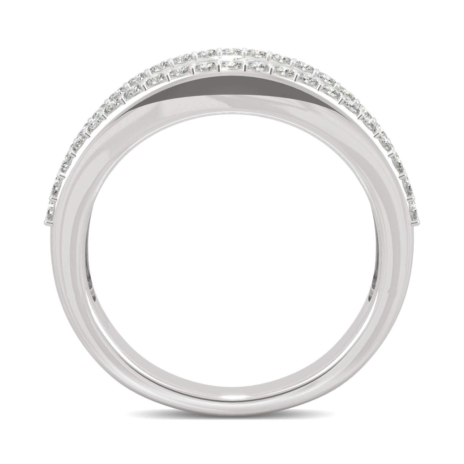 Charles & Colvard 14K White Gold Moissanite 4.5mm Round Fashion Ring-size 10 1.53cttw DEW