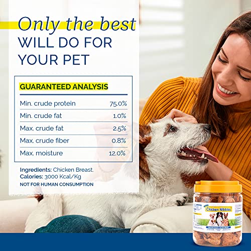 Pet Center Inc. (PCI) Chicken Nibble Dog Treats, 2.25lb. – 100% Real Raw Dehydrated Chicken Breast Bites for Small, Medium & Large Puppies & Dogs