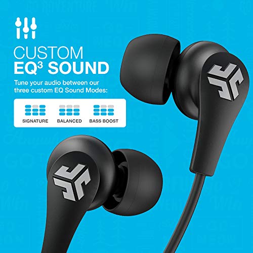 JLab JBuds Pro Bluetooth Wireless Signature Earbuds | Titanium 10mm Drivers | 6-Hour Battery Life | Music Controls | Noise Isolation | Bluetooth 4.1 Extra Gel Tips and Cush Fins | Graphite/Blue